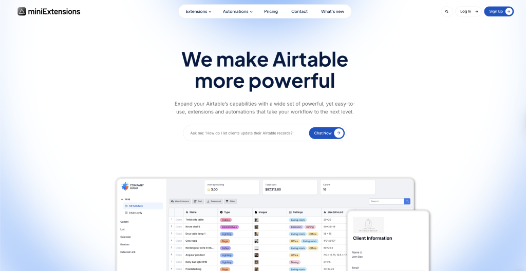 miniExtensions for Airtable